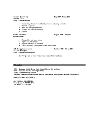 Michael D. Browne Resume | DOCX