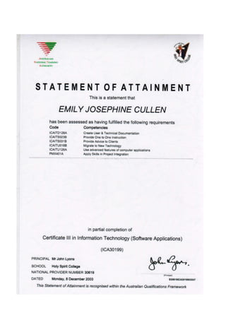 Cert. III in Information Technology | PDF
