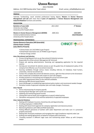CV-Usman Rafique | PDF