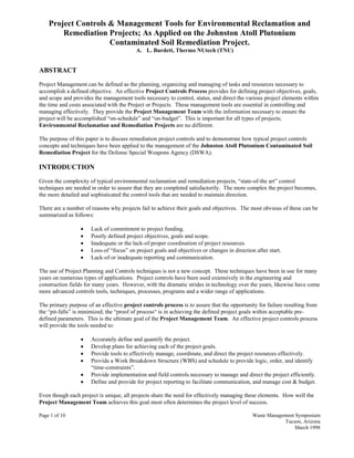 Johnston Atoll Remediation Project_WMSymp98 | PDF