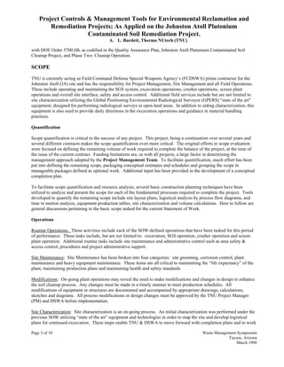 Johnston Atoll Remediation Project_WMSymp98 | PDF