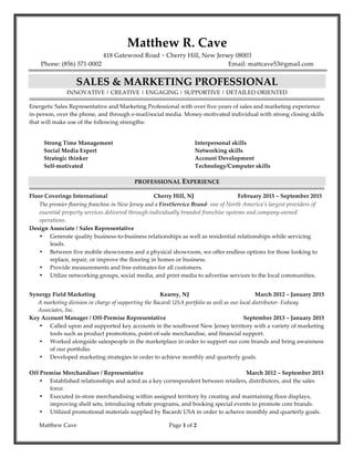 Matthew Cave Resume 2015 | PDF