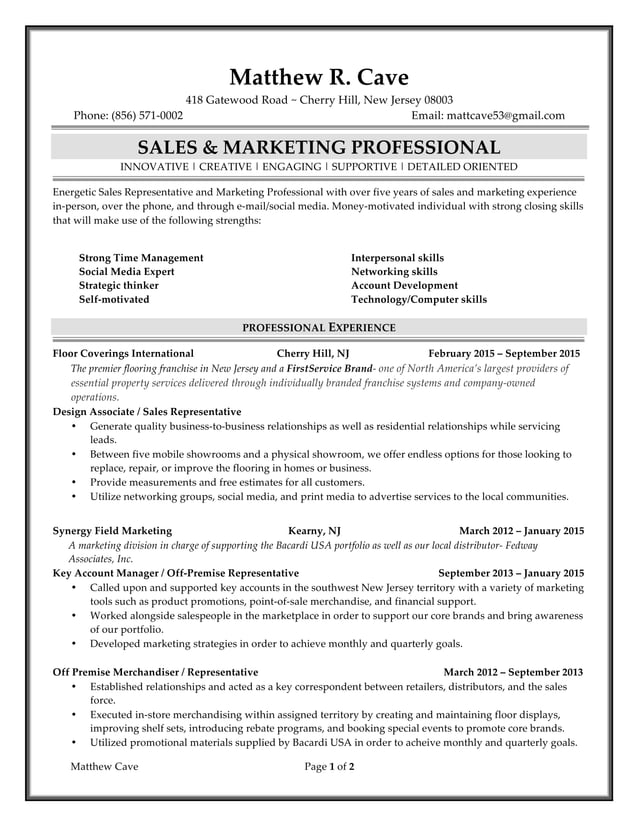 Matthew Cave Resume 2015 | PDF
