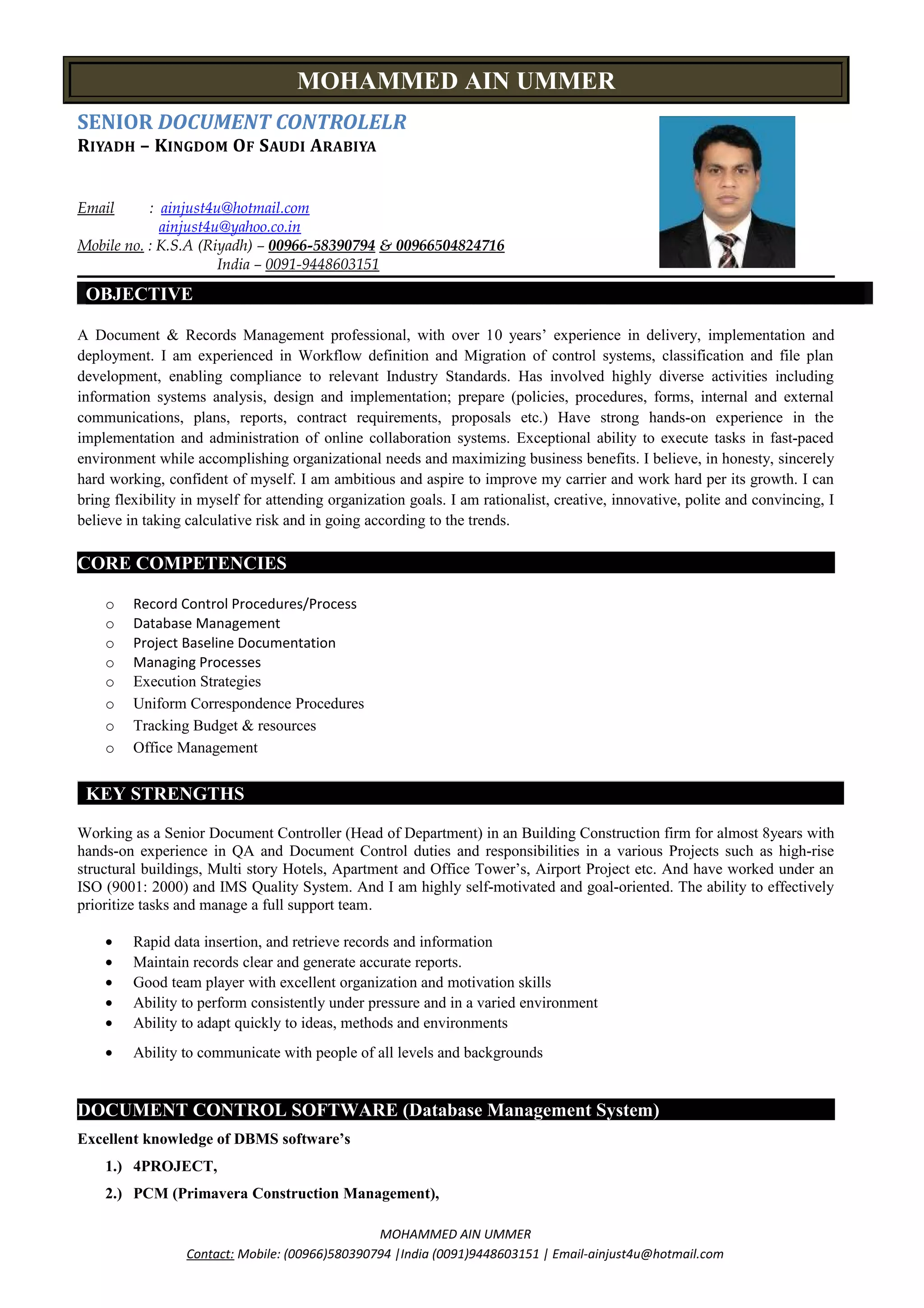 resume - MOHAMMED AIN UMMER | PDF