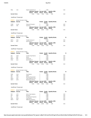 James Hunter Unofficial Transcript | PDF