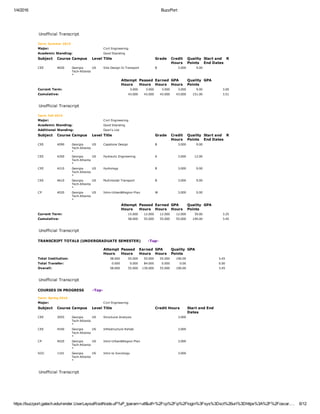 James Hunter Unofficial Transcript | PDF