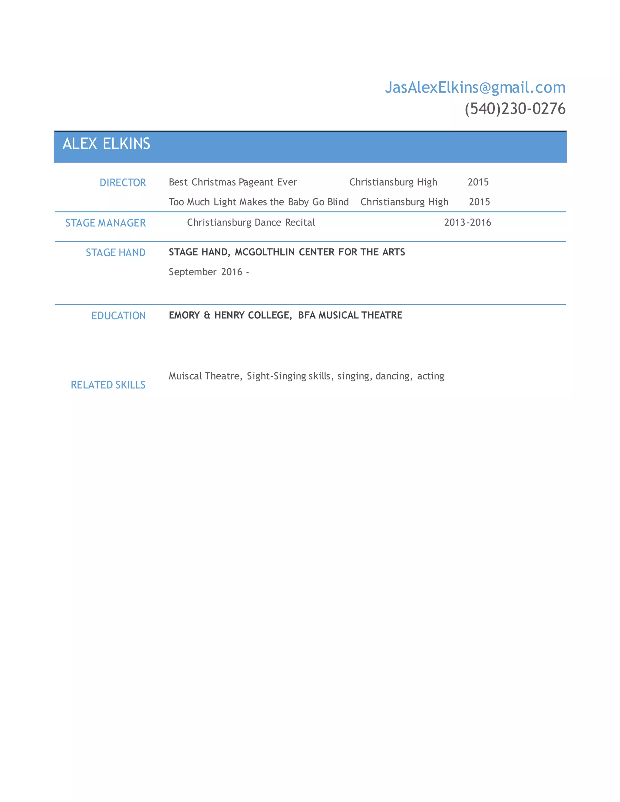 Alex Elkins Technical Resume | DOCX