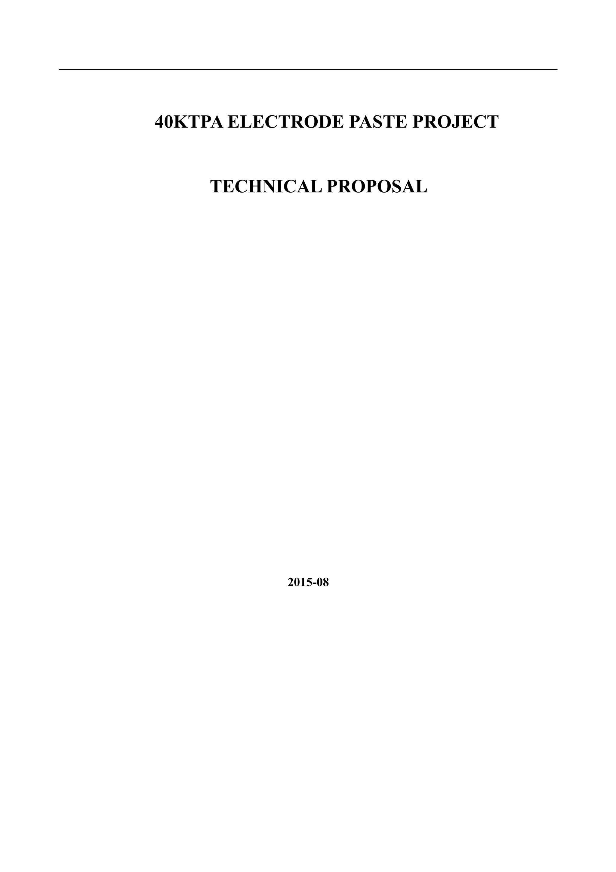 40KTPA ELECTRODE PASTE PROJECT TECHNICAL PROPOSAL | DOC | Manufacturing Industry | Industries