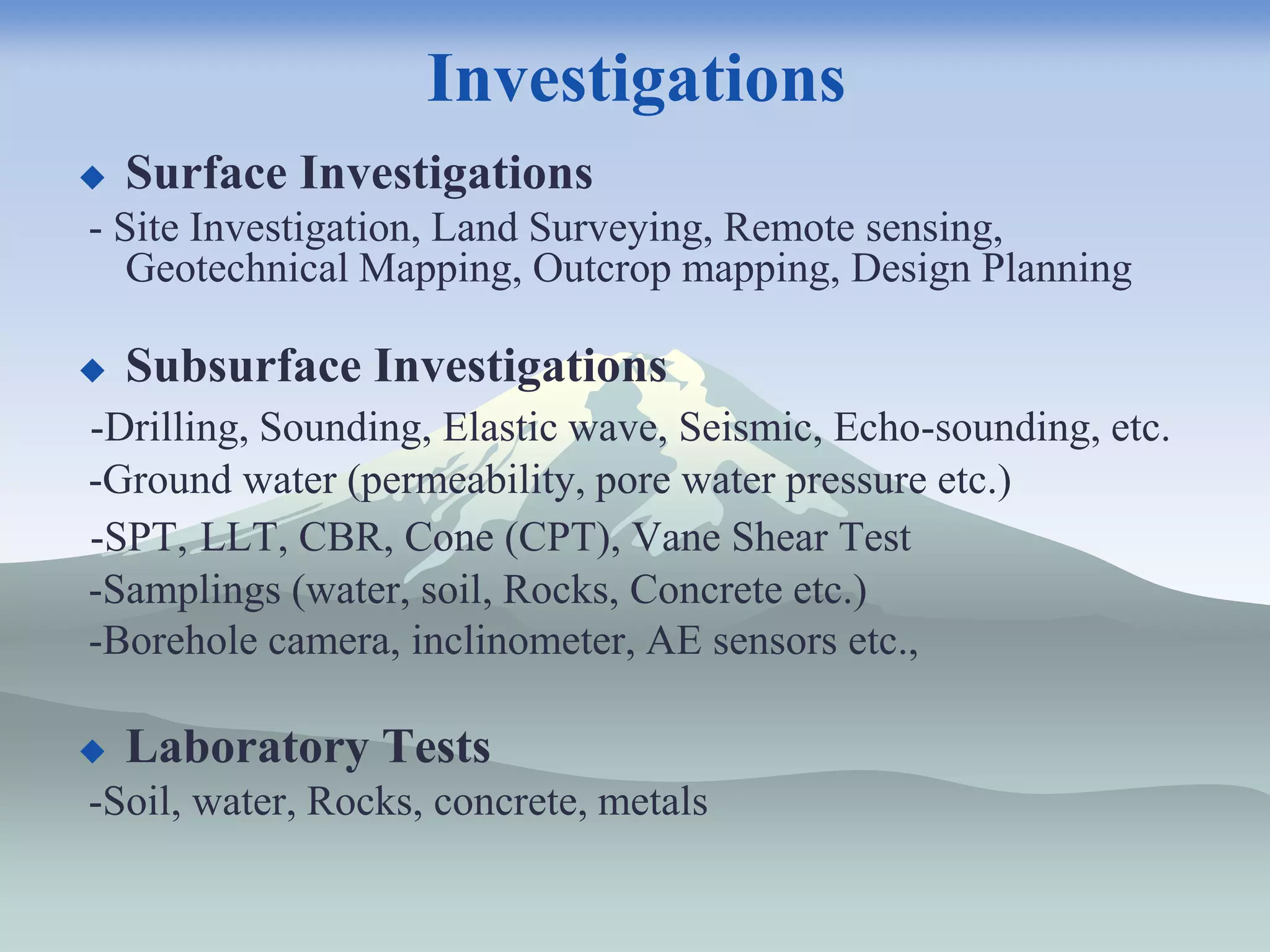 GEOTECHNICAL INVESTIGATIONS | PDF
