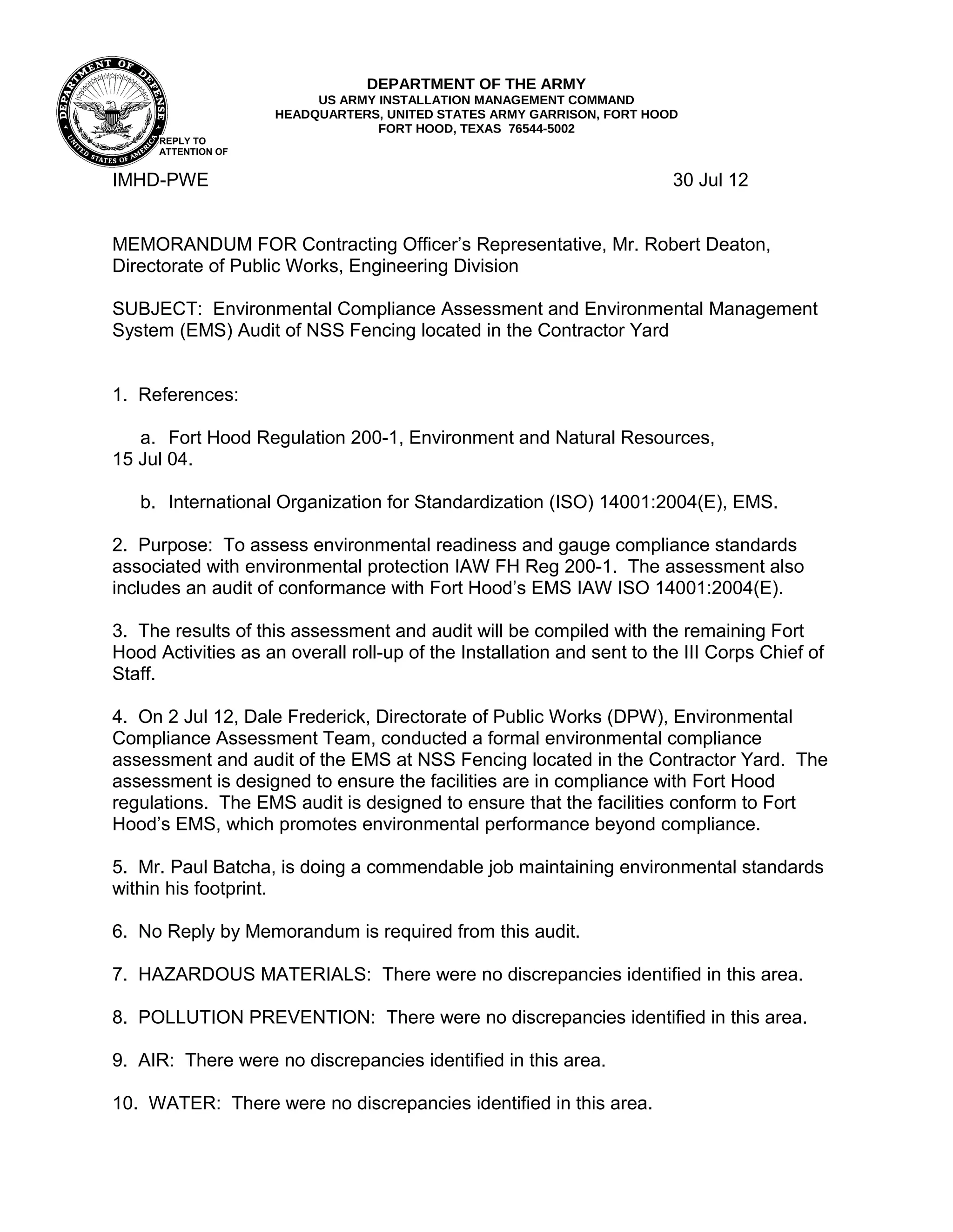 Audit NSS Fencing July 12 | DOC