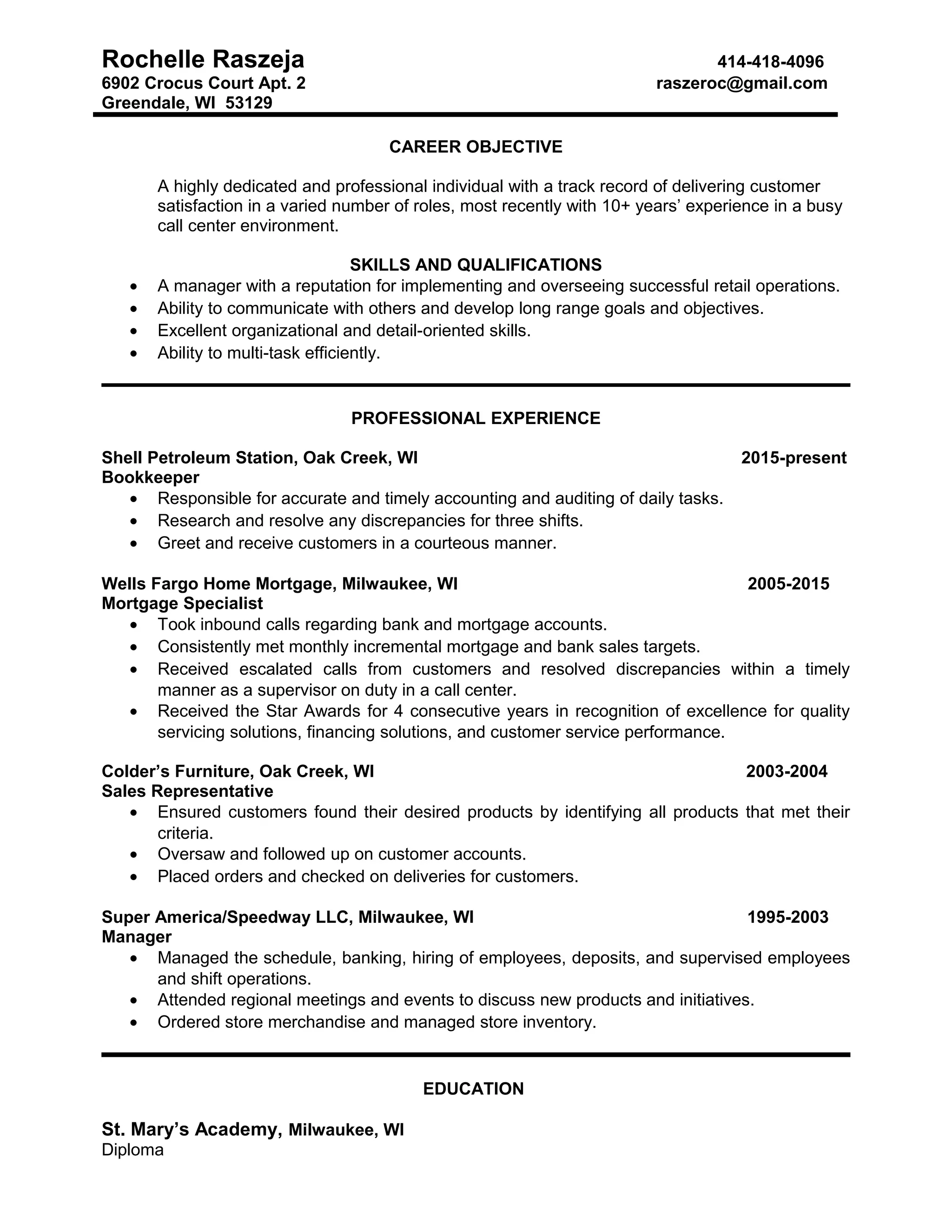 RochelleRaszeja resume2 | PDF
