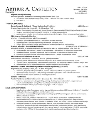 CV of Arthur Castleton | PDF