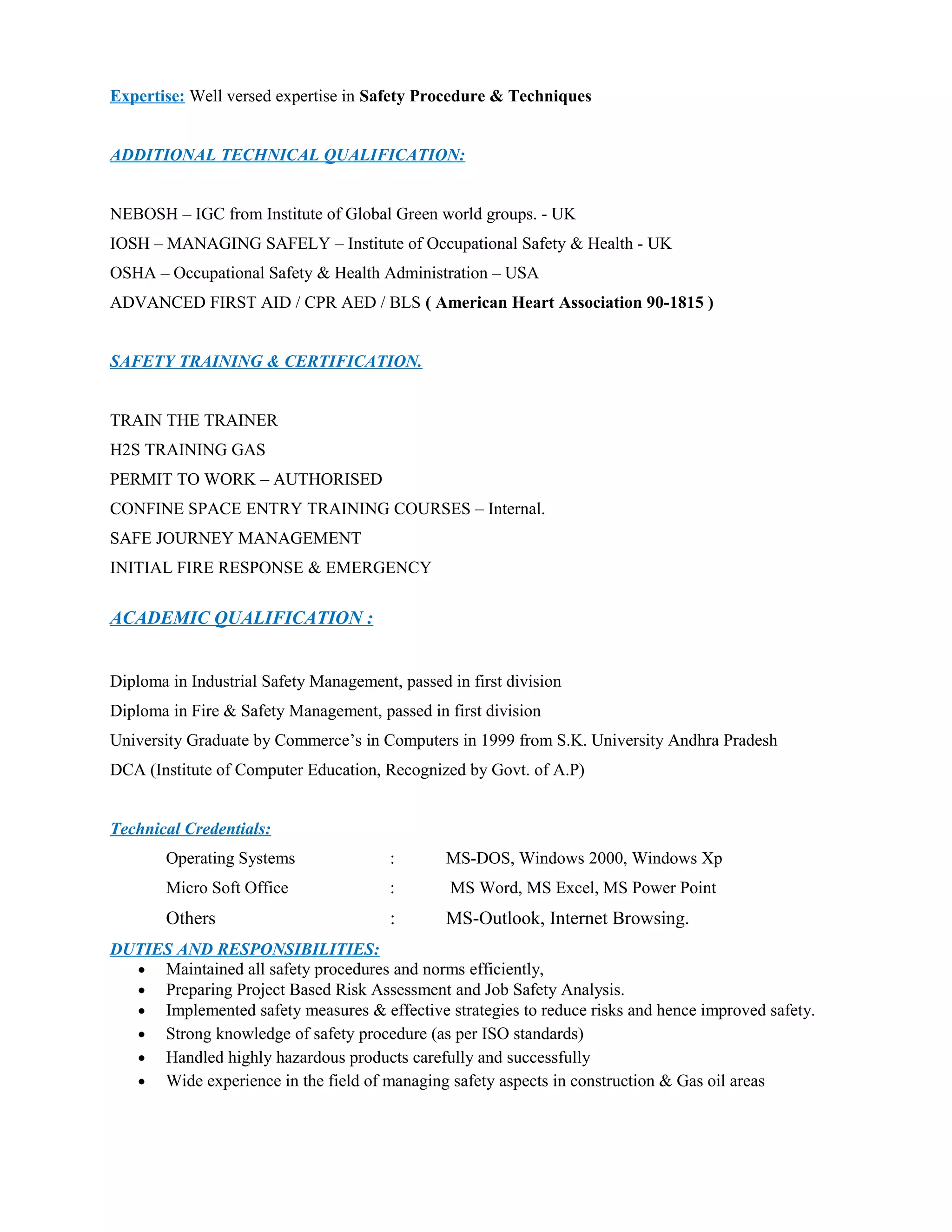 HSE Project Lead - Manager | PDF