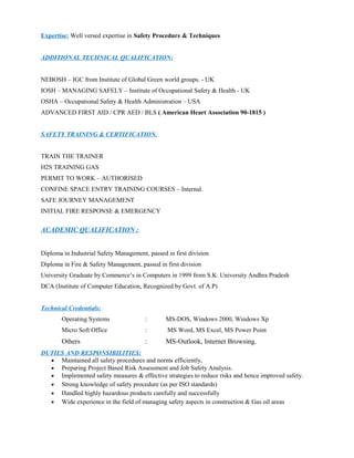 HSE Project Lead - Manager | DOC