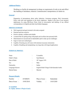 HSE Project Lead - Manager | DOC