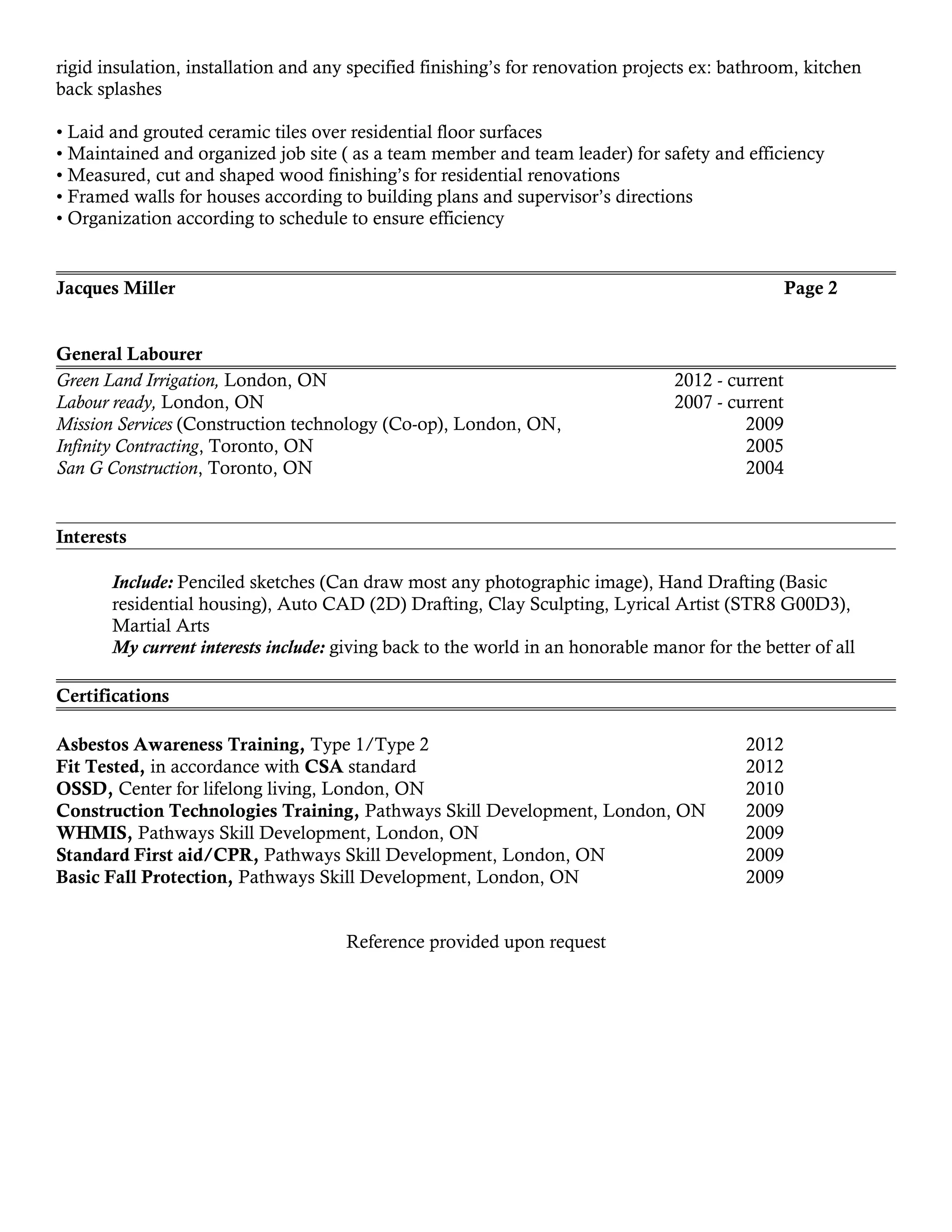 resume Miller Jacques | PDF