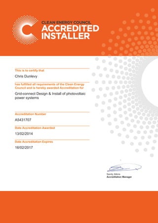 CEC Solar Certificate | PDF
