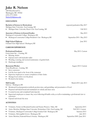 Jake's Résumé | PDF