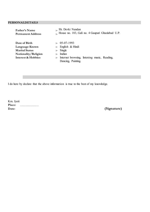 jyoti resume (1) | PDF