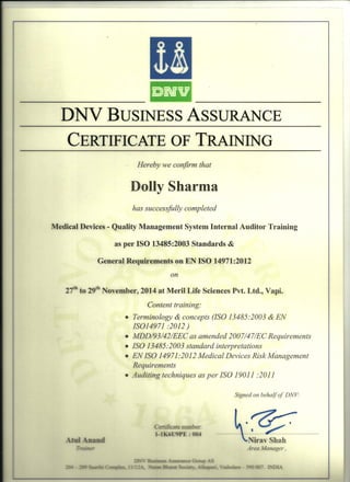IQA - Certificate Dolly | PDF