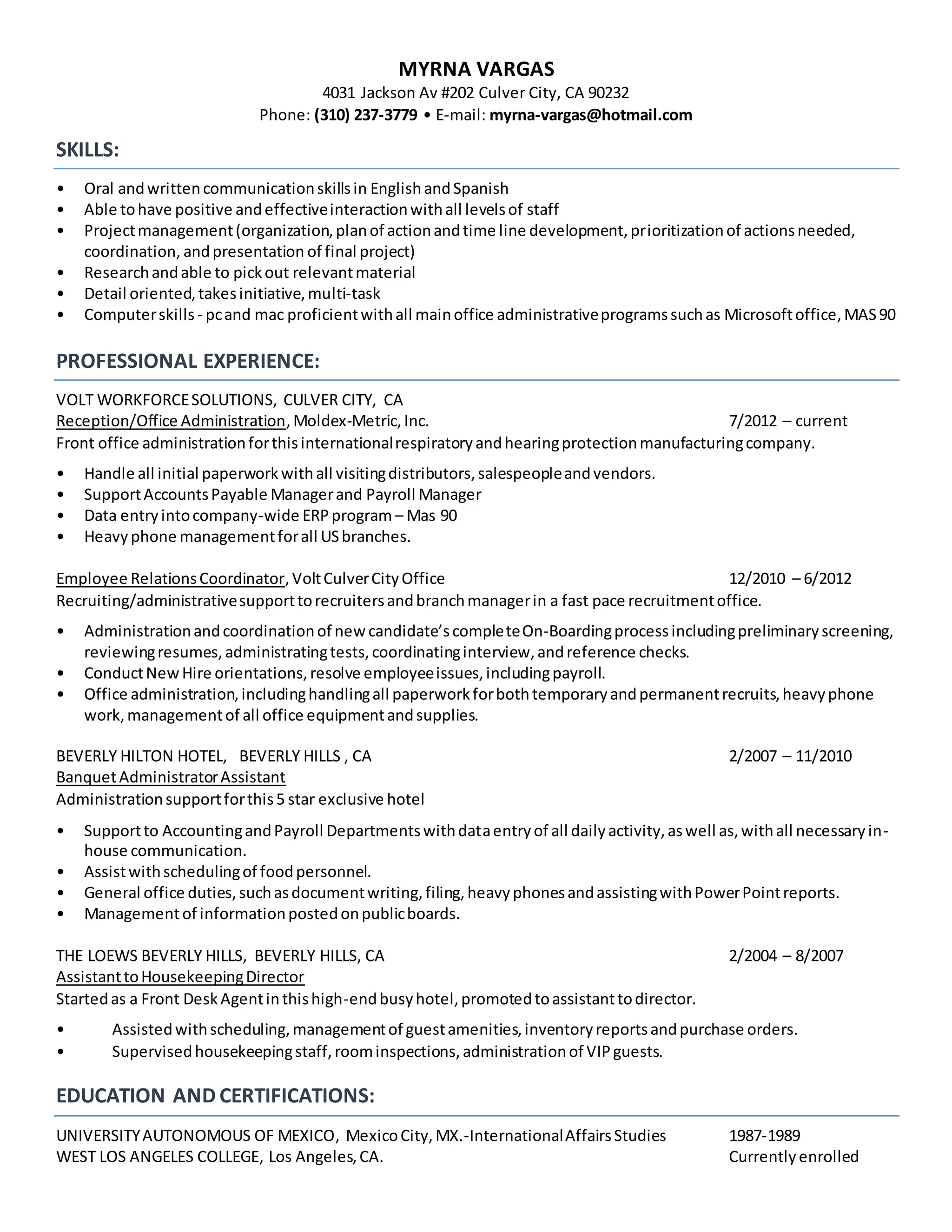 Update resume 2015 | DOCX