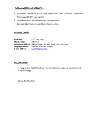Sujata Resume | PDF