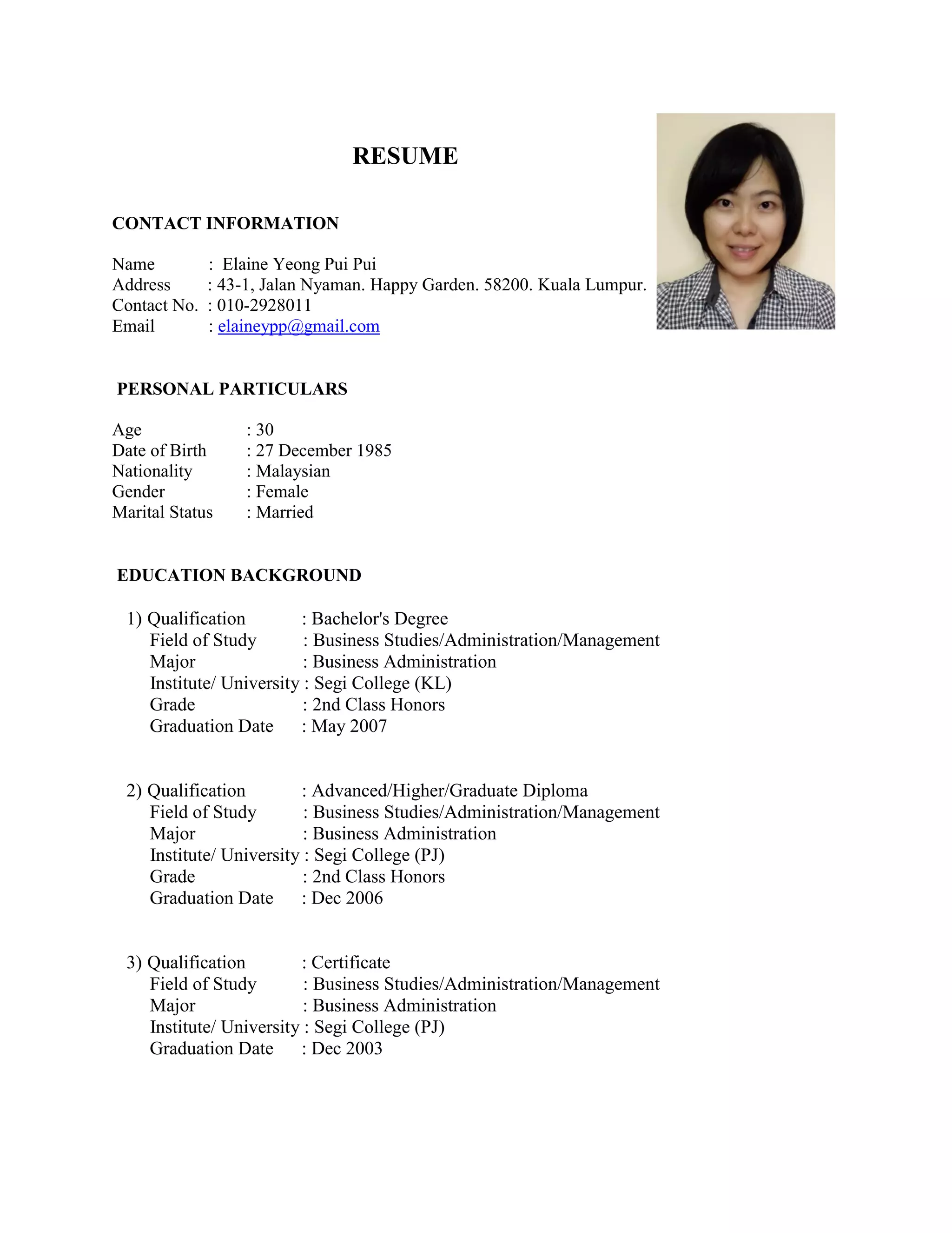 RESUME_May 2016 | PDF