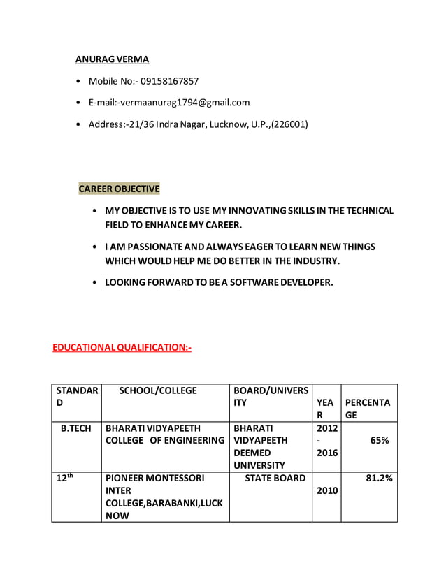 verma cv - Copy | DOCX