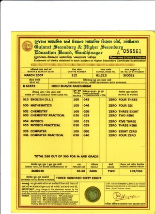 12 marksheet | PDF