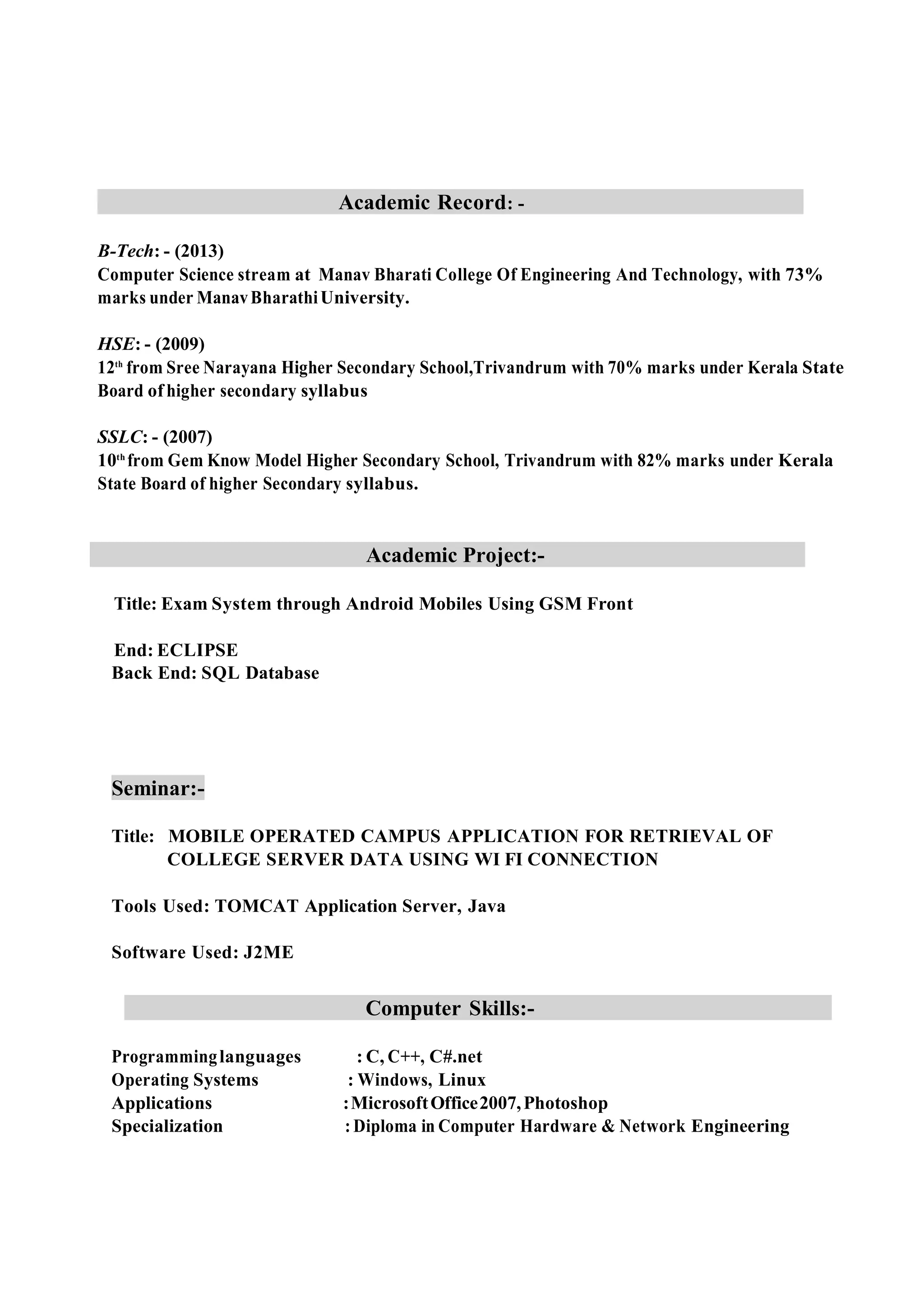 najash Resume | PDF