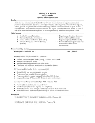 Anthony's Resume | PDF