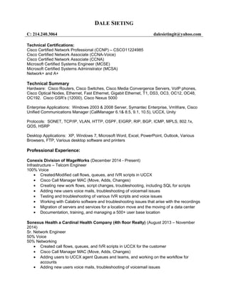 Dale Sieting IT Resume 2016