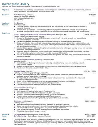 Katie Beery's Resume | PDF | Resume Writing and Advice | Job Search