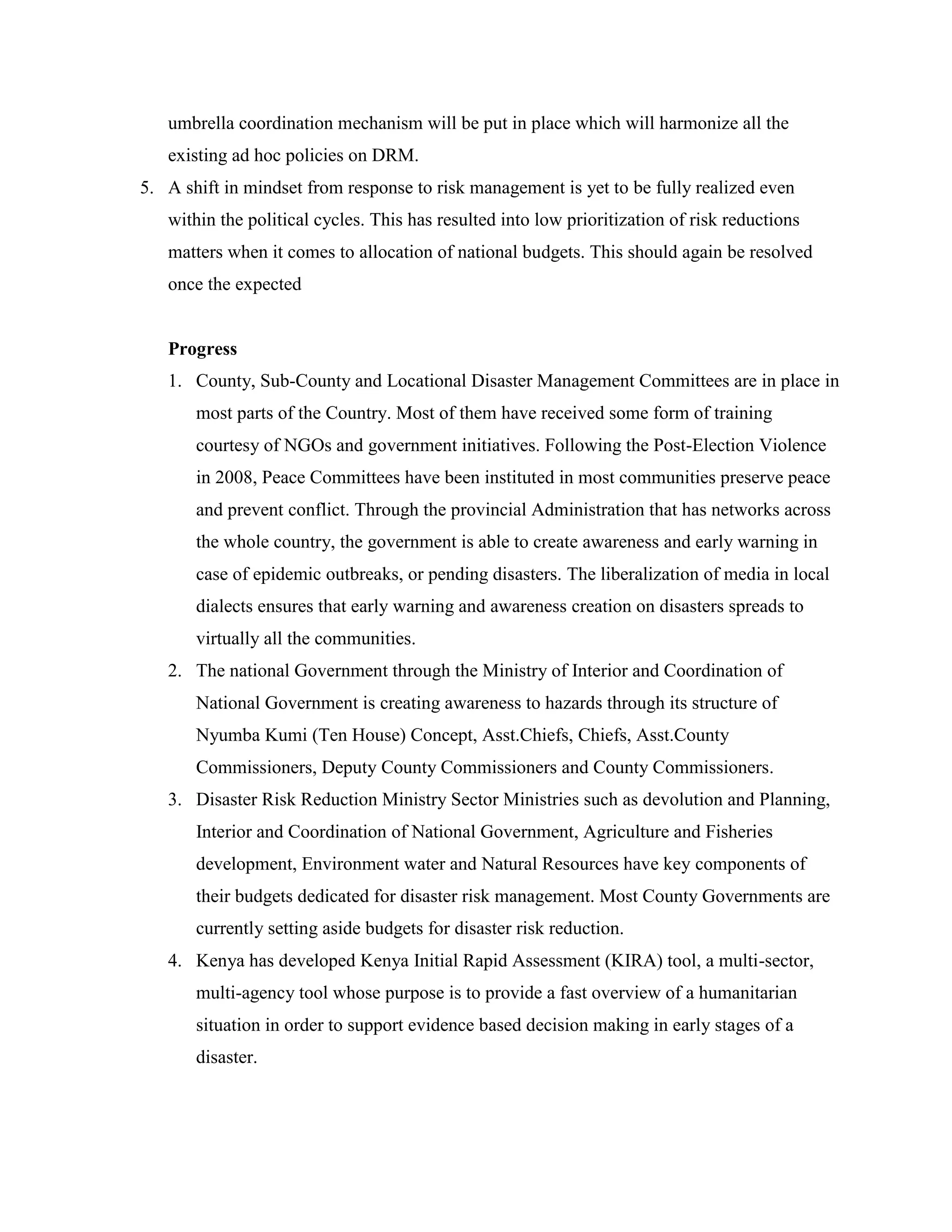 FACTORS AFFECTING THE DEVOLUTION DISASTER MANAGEMENT IN KENYA | PDF