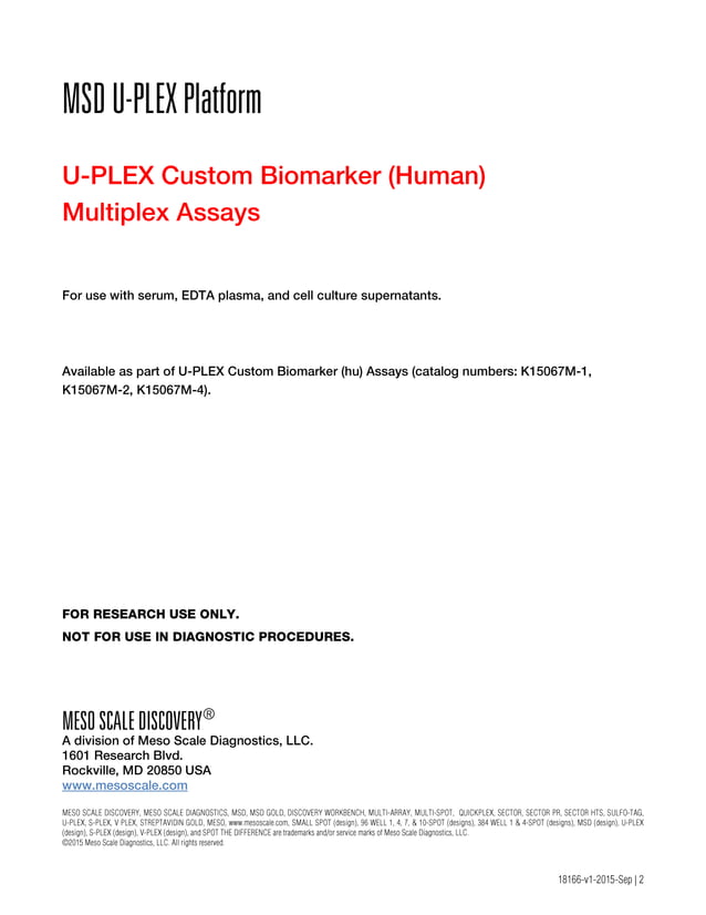 U-PLEX_Custom_Biomarker_Assays_Human_Insert_Final | PDF