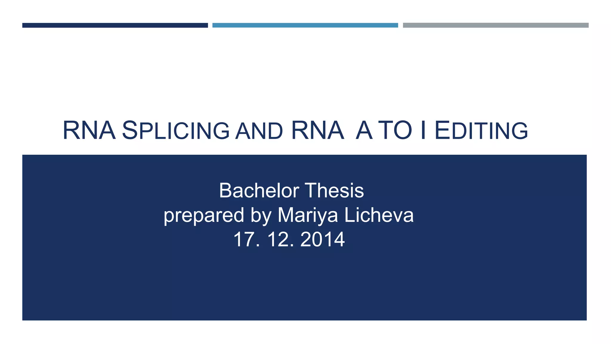 Bachelor Thesis Presentation | PPT