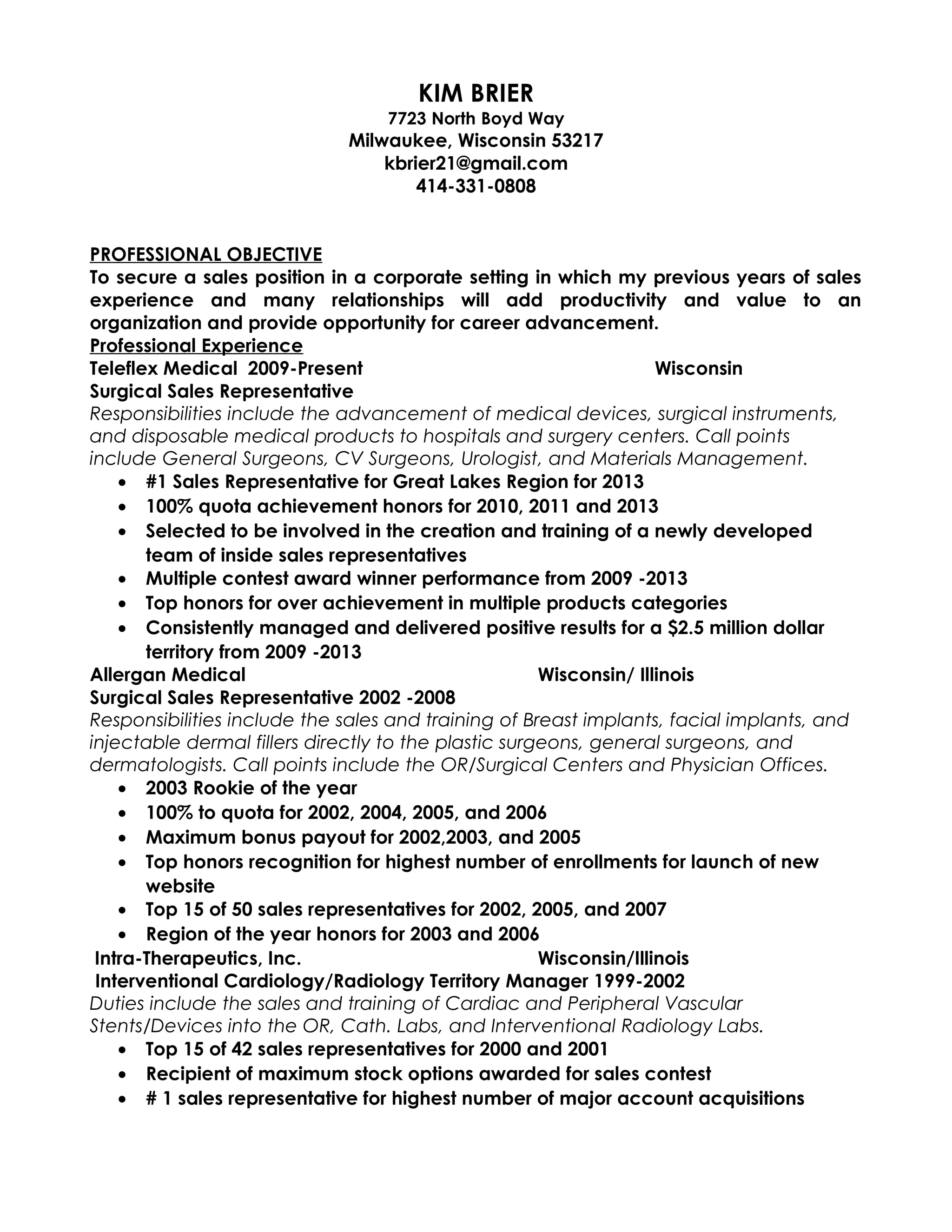 Kim Resume 2015 | DOC