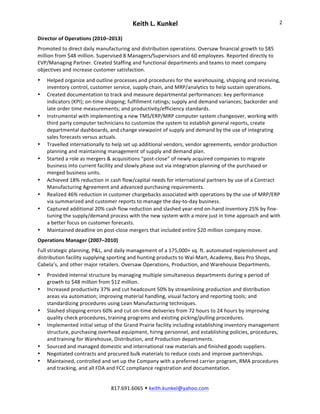 Keith Kunkel Resume 2016 | PDF