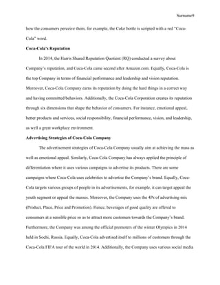 Coca-Cola Company Background Information, Suppliers, Stakeholders and ...