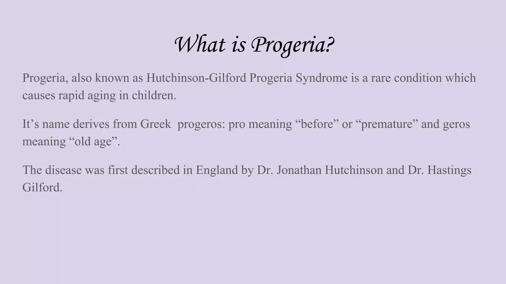 Progeria Power Point Edited | PPTX