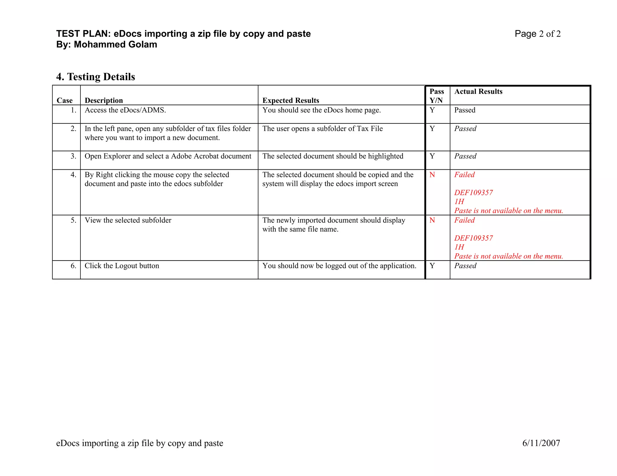 eDocs importing a zip file by copy and paste | DOC