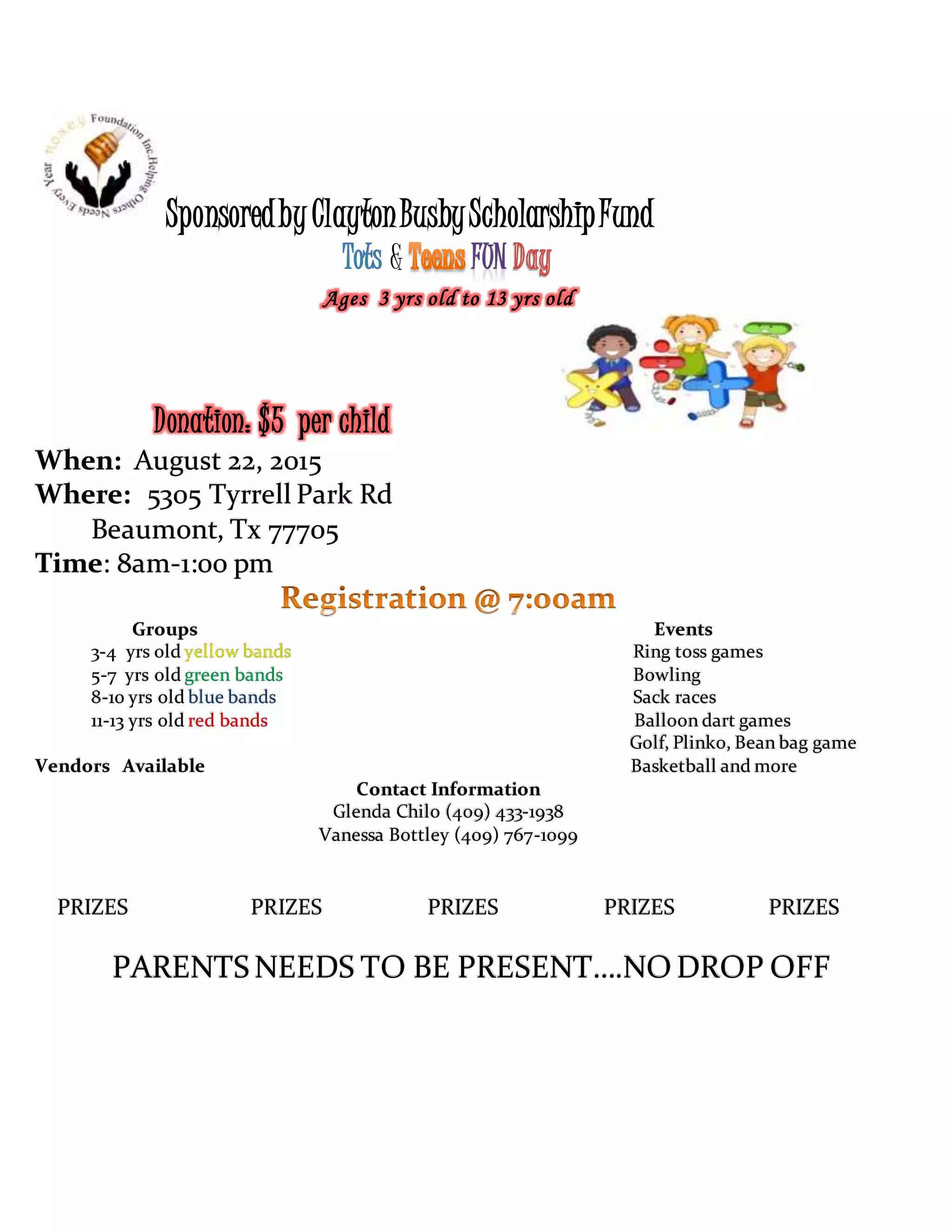 Tots and Teen Fun Day flyer | DOCX