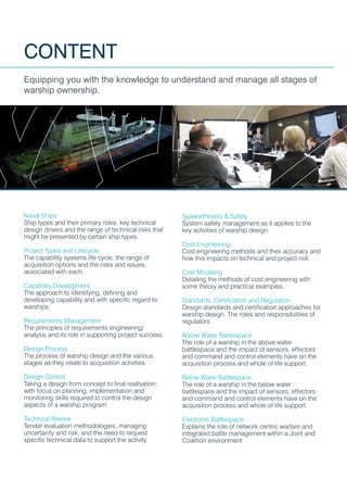 Whole Life Warship Capability Management Training Course | PDF
