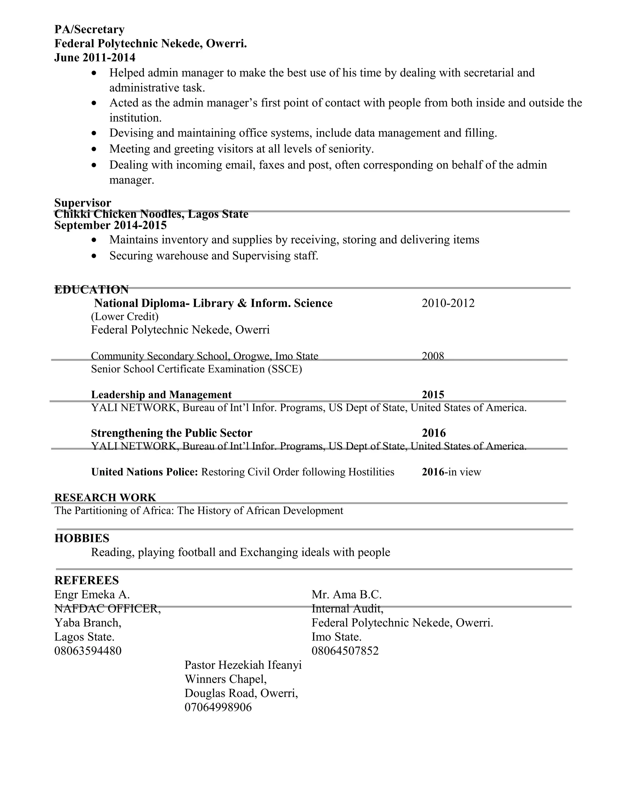 IWUOHA CORRECTED CV | DOC