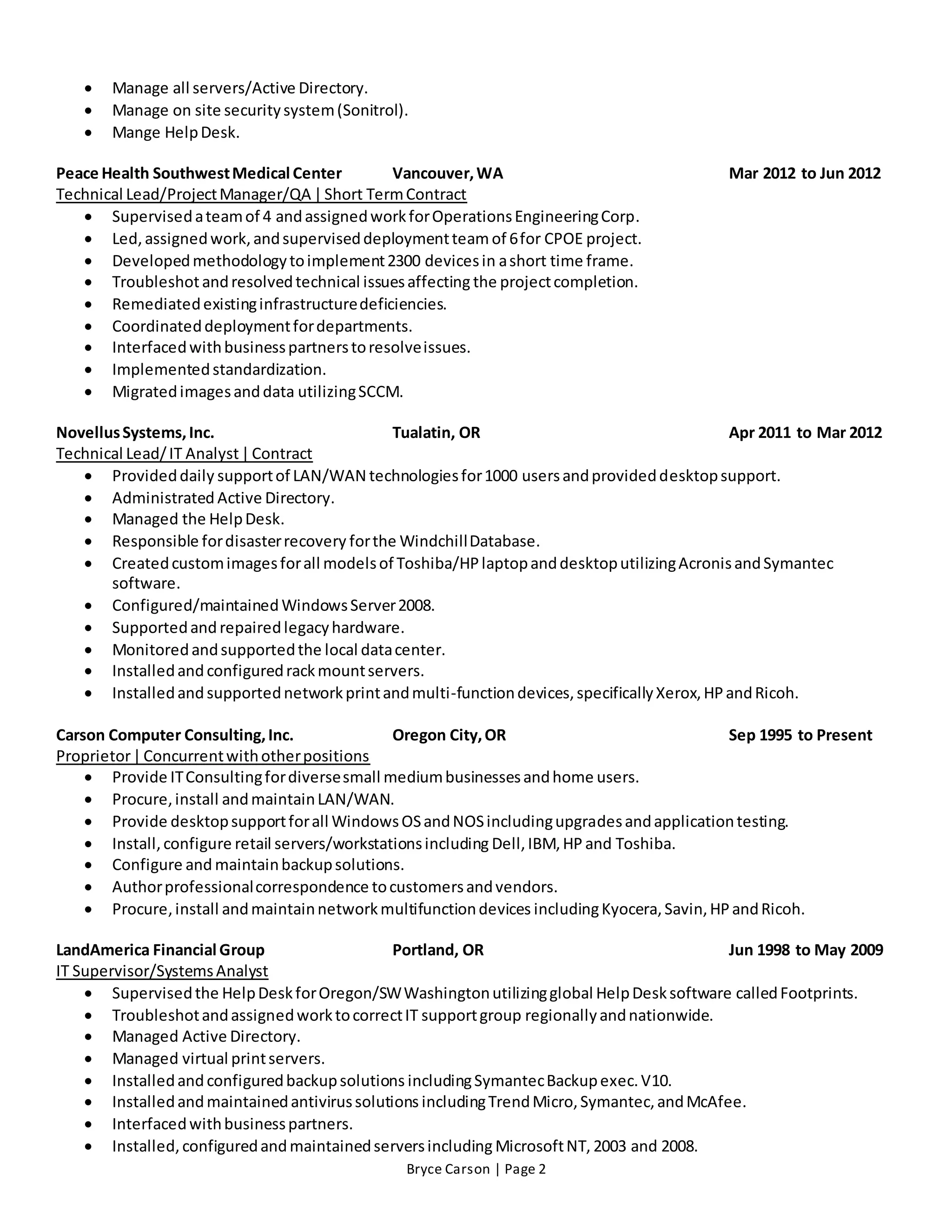Carson, Bryce - Resume | DOCX