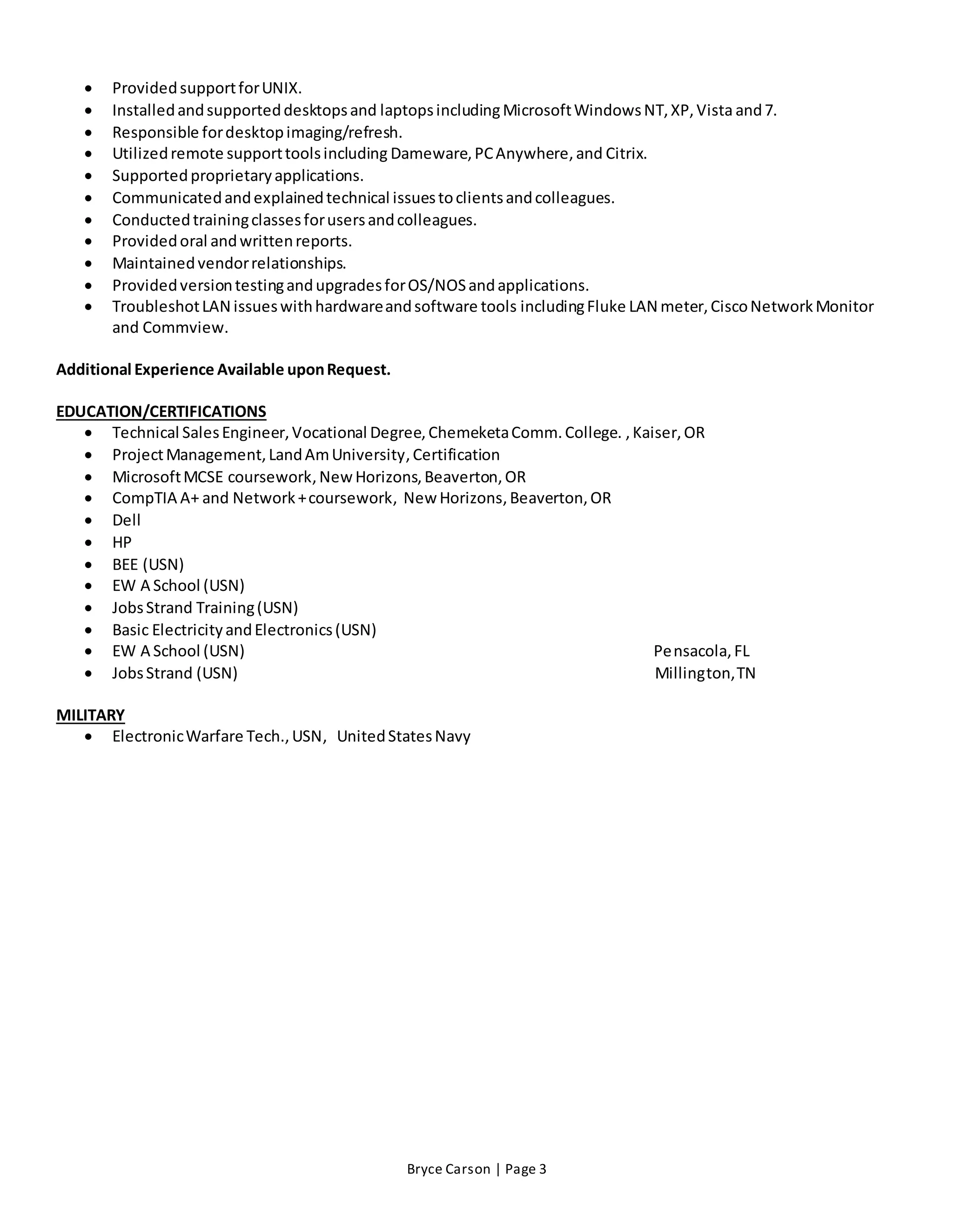 Carson, Bryce - Resume | DOCX