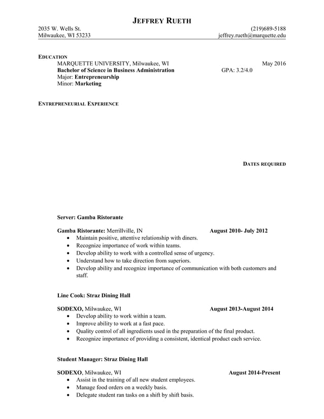 Jeff Rueth Resume | DOC