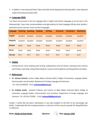 Alelign Aschale's CV | PDF