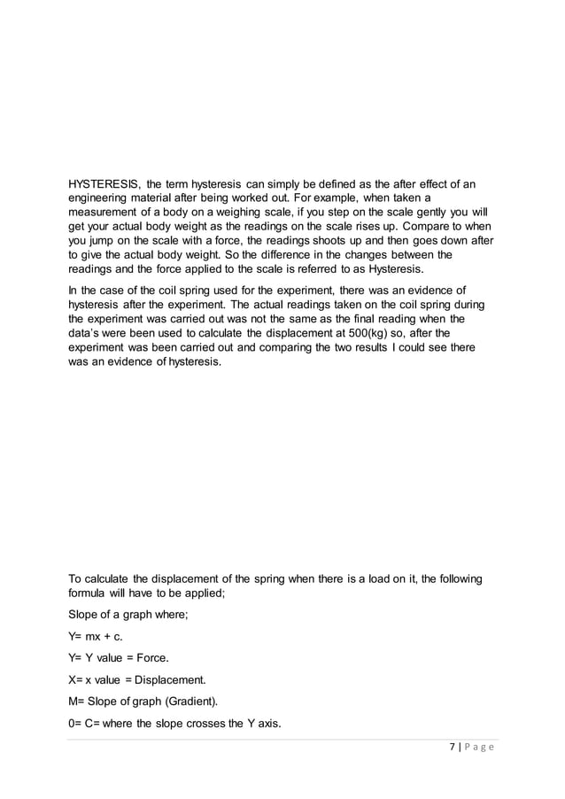 FORCES AND DEFLECTION OF COIL SPRINGS | DOCX | Physics | Science