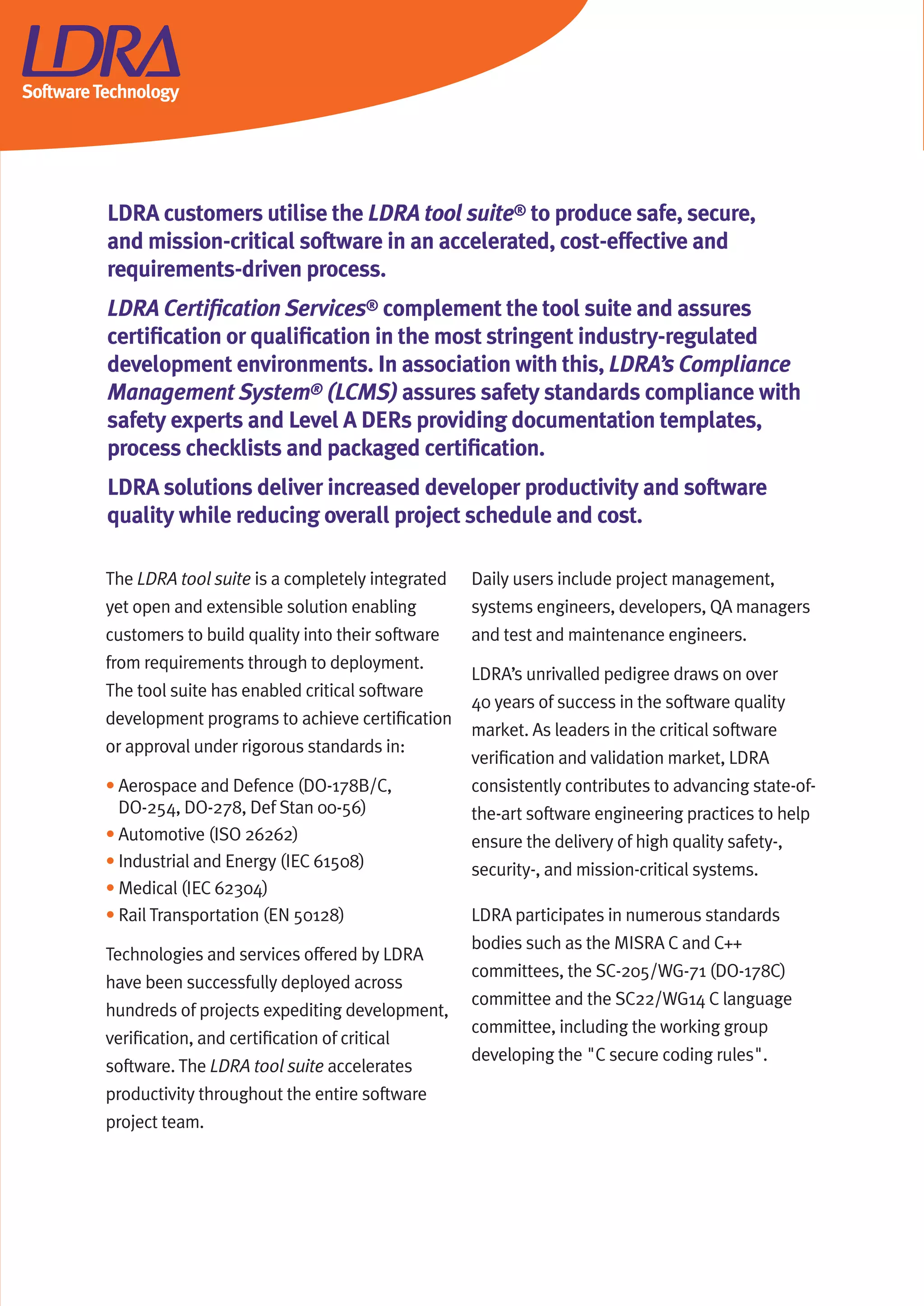 LDRA Product Brochure | PDF